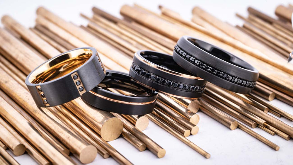 Couple's Black Matching Wedding Band Sets | Vansweden Jewelers