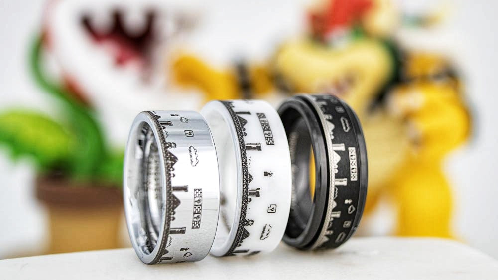 Video Game Themed Men's Wedding Bands | Vansweden Jewelers