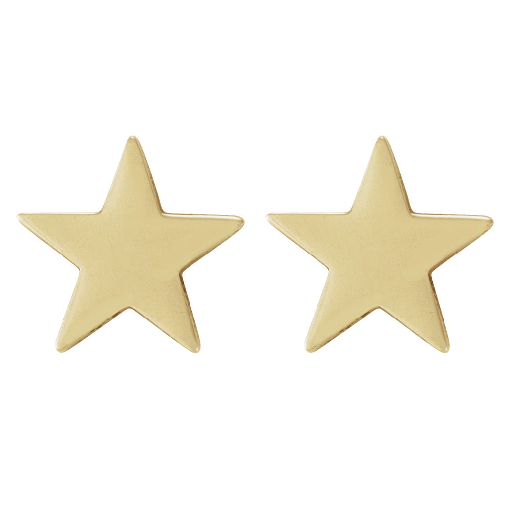 14k Gold Star Flat Back Earrings | Vansweden Jewelers