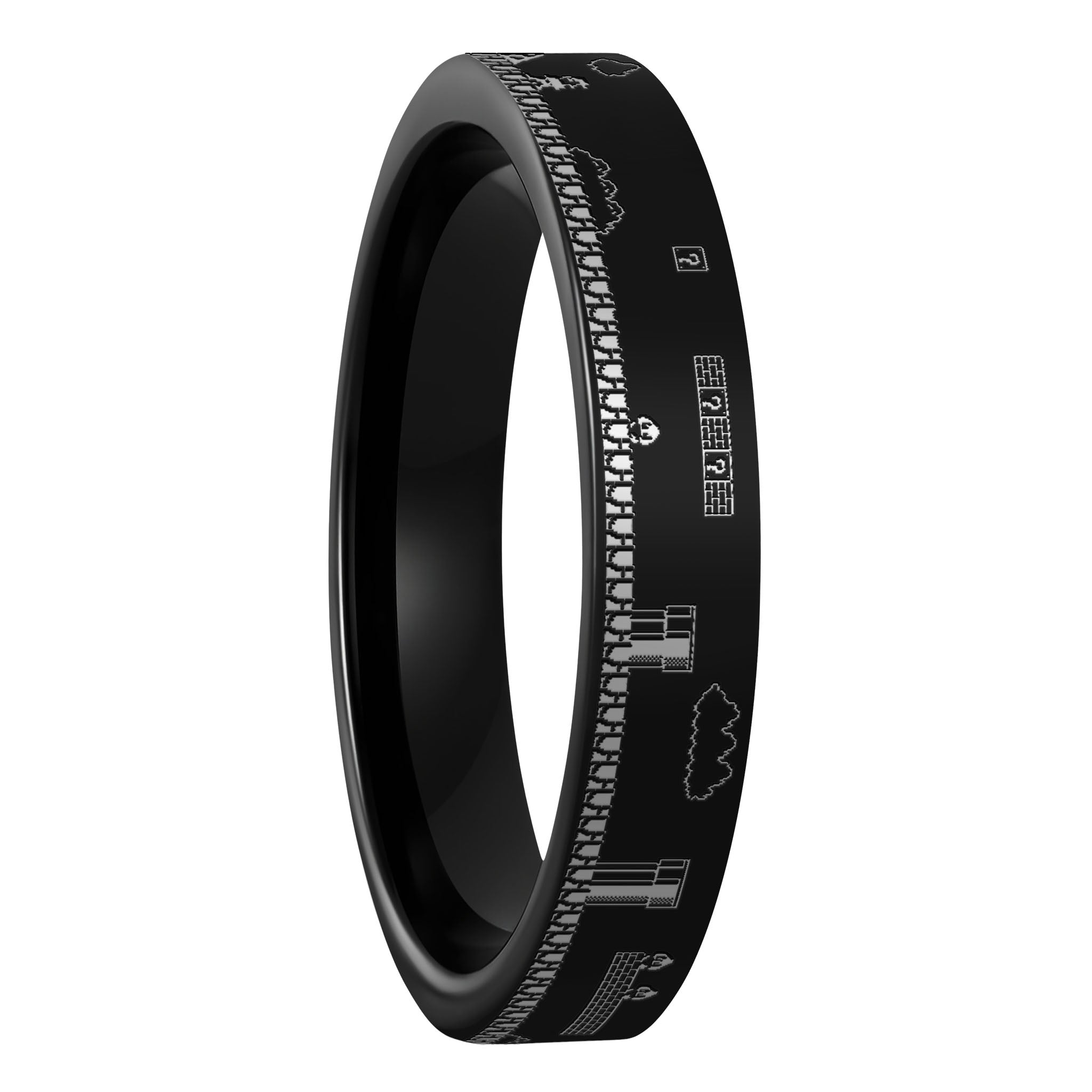 Super Mario Bros Black Tungsten Women's Ring
