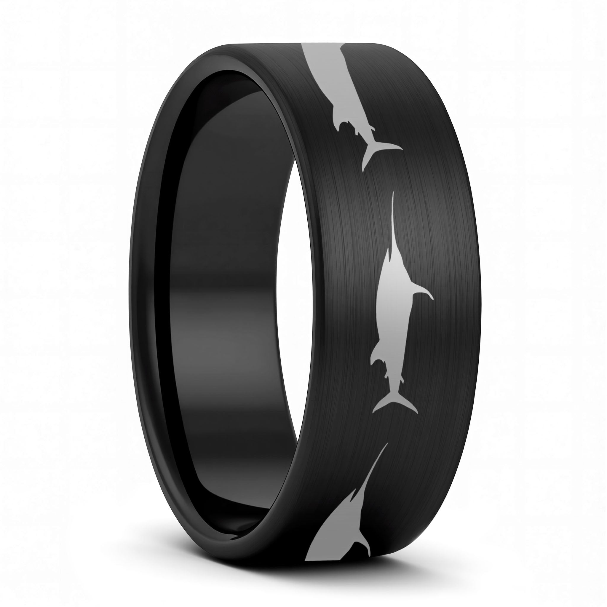 Swordfish Brushed Black Tungsten Men's Wedding Band | Vansweden Jewelers