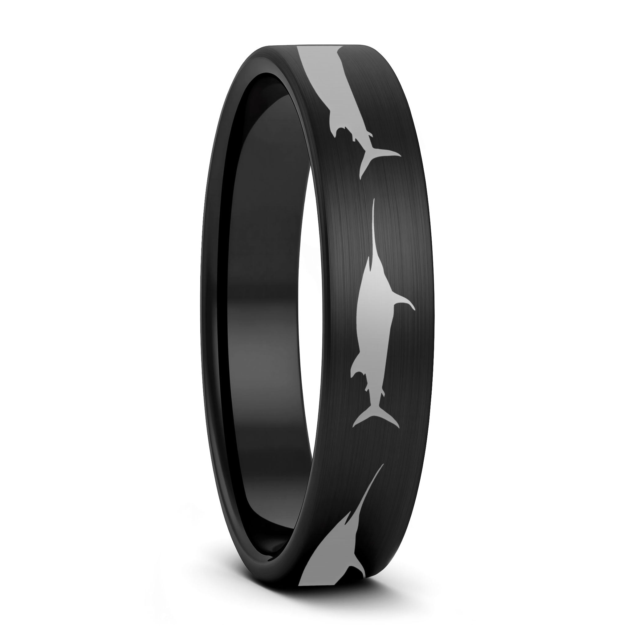Swordfish Black Tungsten Men's Ring | Vansweden Jewelers