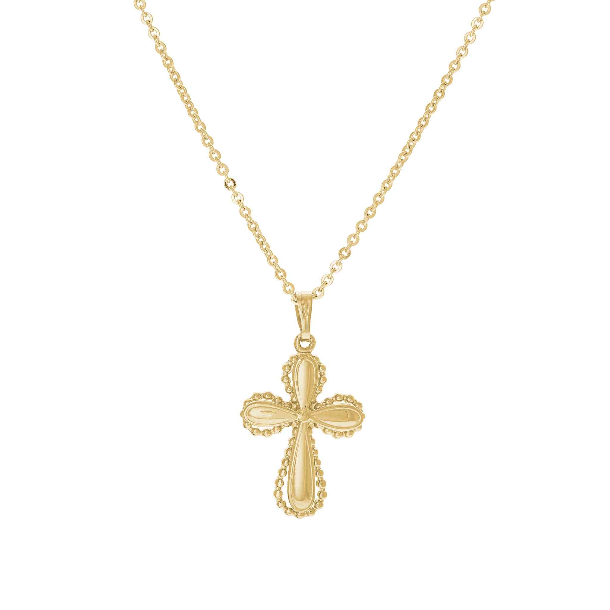 Beaded Edge Cross Necklace | Vansweden Jewelers