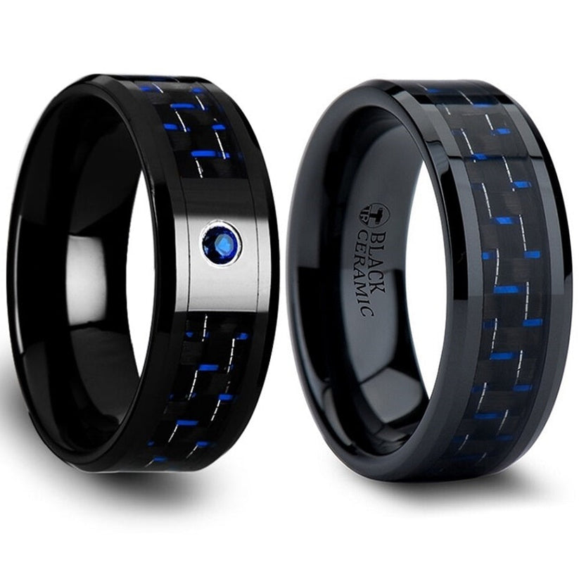 Carbon Fiber Couple's Matching Ring Set | Vansweden Jewelers