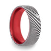 Two Tone Colorful Center Damascus Steel Men's Ring