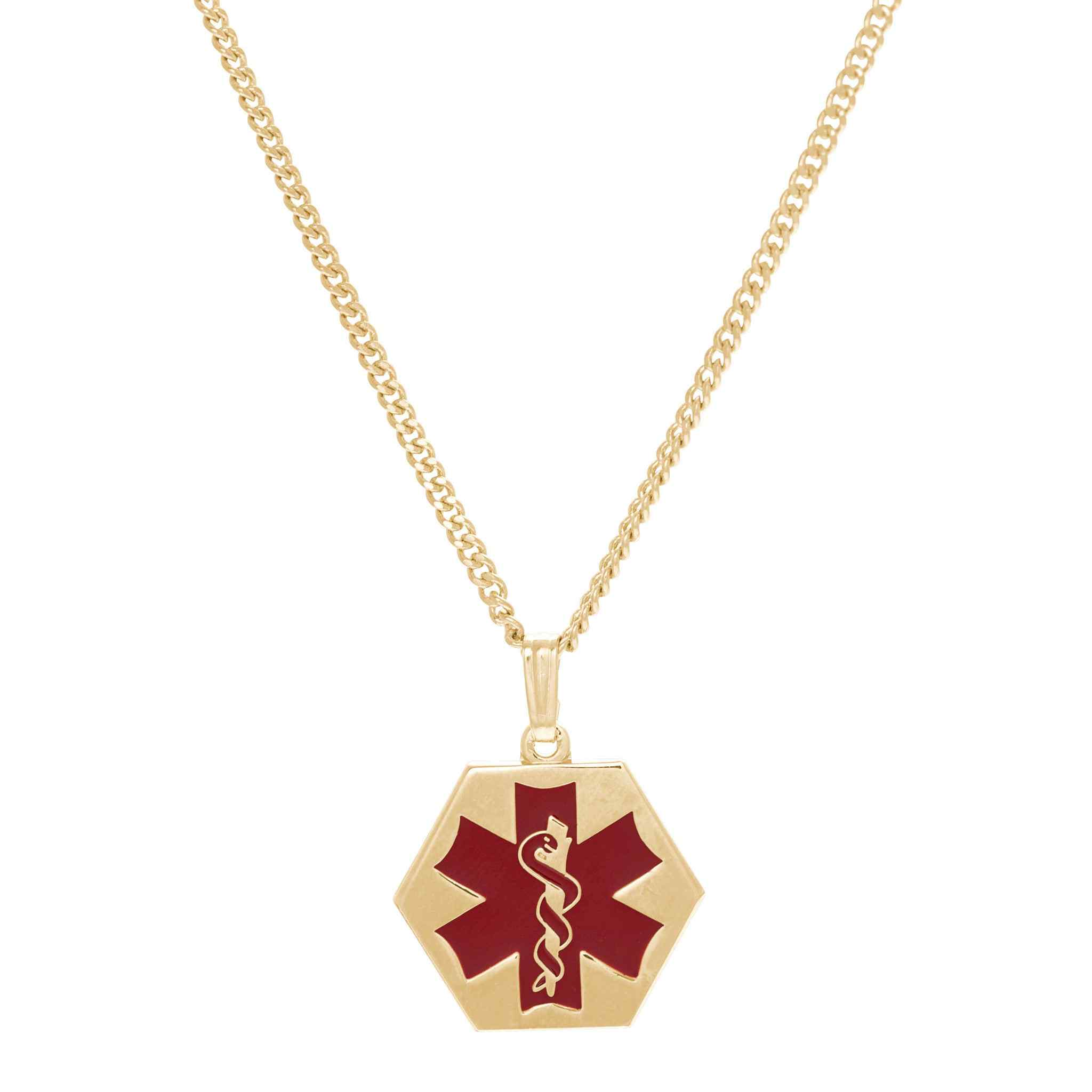 Medical Necklace with Red Epoxy | Vansweden Jewelers